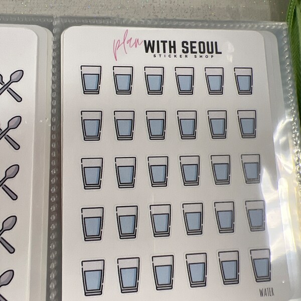 Planner Sticker | Glass of Water - Etsy