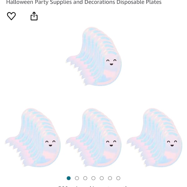 Cute Halloween Ghost Shaped Paper Plates, Set of 8 Ghost Iridescent ...