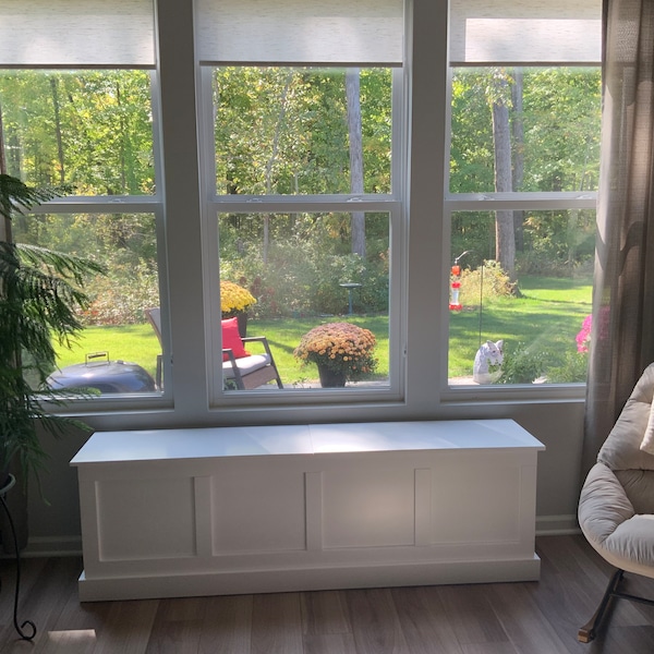 Shaker Storage Bench, Kitchen Nook, Under Window Seating. Painted White ...