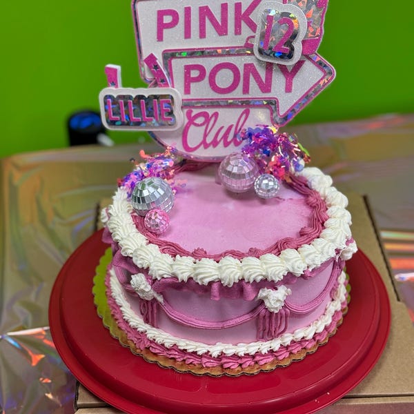 Personalized Cowgirl Cake Topper: Pink Pony Club, 3D Party Decor - Etsy