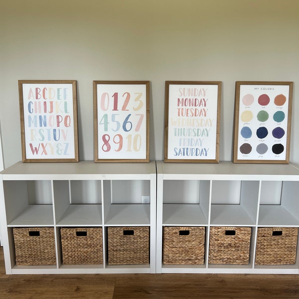 Rainbow Classroom Decor Set of 6 Prints, Printable Educational Wall Art ...