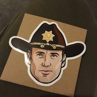 Sheriff Rick Vinyl Sticker TWD Face Stickers Character Faces - Etsy Canada