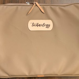 Square Leather Patch Monogram Leather Patch Backpack - Etsy