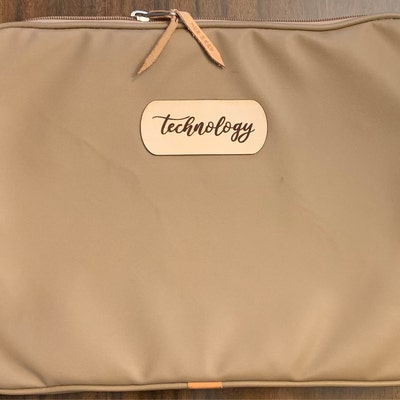 Square Leather Patch Monogram Leather Patch Backpack - Etsy