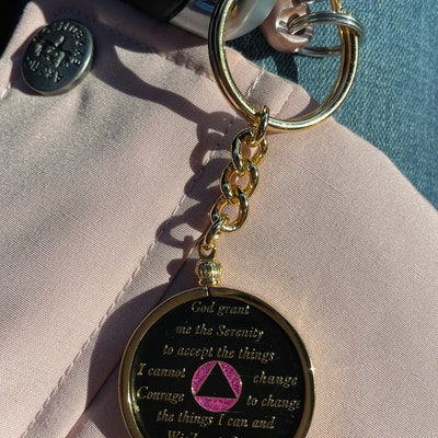 AA Medallion Keychain Chip Holder Fits 33x3mm Recoverychip Reflex ...