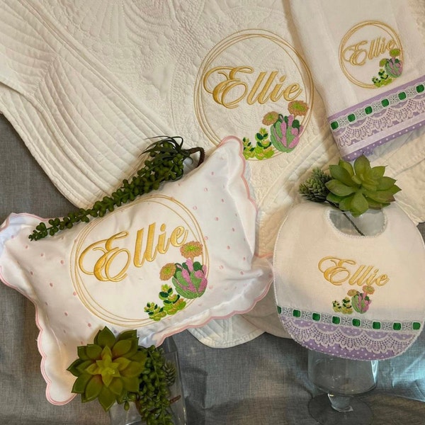 Succulents Frame Embroidery - Machine Embroidery Design, Embroidery ...