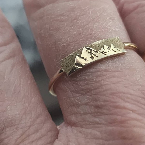 Dainty Mountain Ring Silver Nature Ring Mountain Range Ring Mountain ...