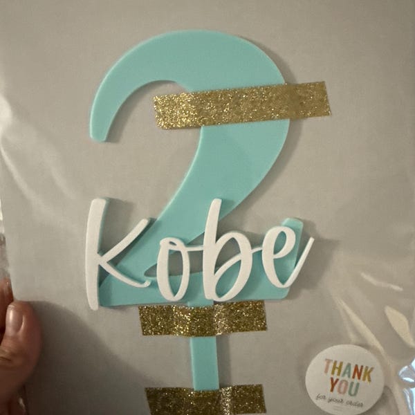 Custom Kids Name Age Cake Topper, Personalized Happy Birthday Number ...