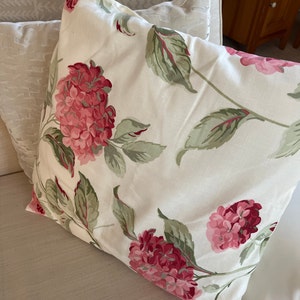 One Handmade Cushion Laura Ashley Hydrangea Pink Fabric, Flowers ...