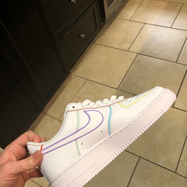 Custom Air Force 1 Color of Choice Swoosh / Multicolor Air Force 1 ...