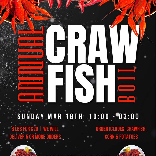 Crawfish Boil, Crawfish Boil Flyer, Crawfish Boil Invitation, Editable ...