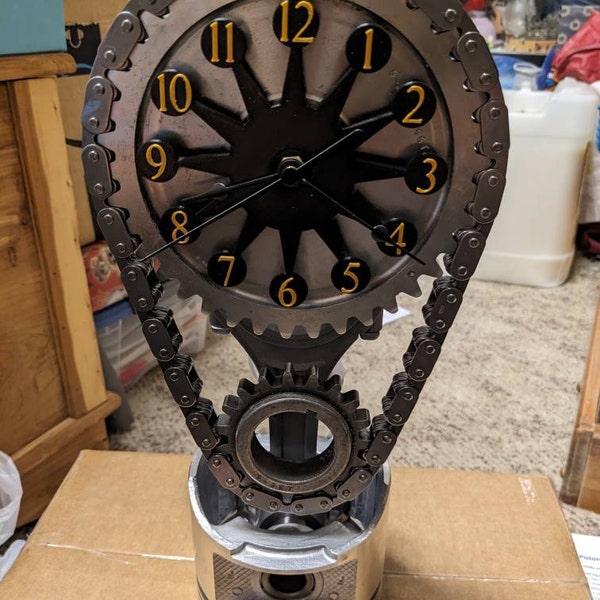 Red Gear Wall Clock, Made With Chevy Small Block Timing Set - Etsy