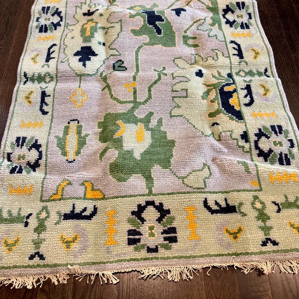 Handmade Wool Rug, Square Rug, Custom Size Rug, Large Area Rug, Black ...