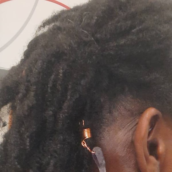 Raw Amethyst Crystal Loc Jewelry Set, Dreadlock Hair Accessories, Beads ...