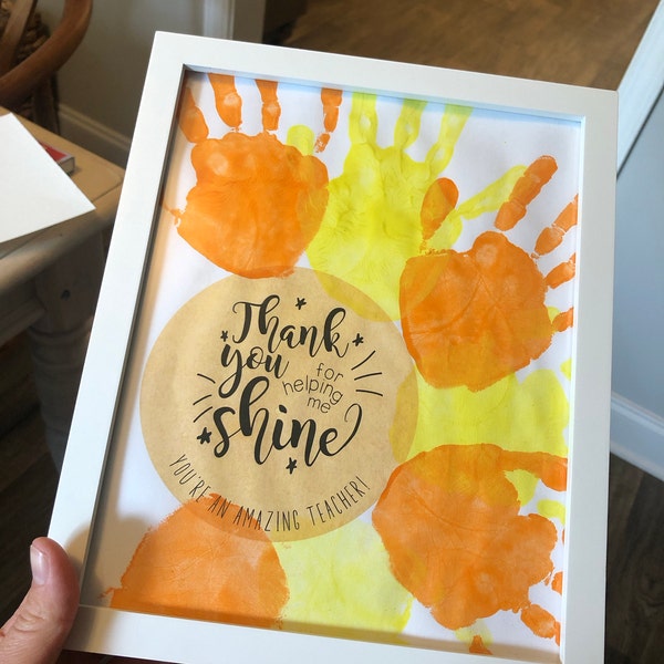 PRINTABLE Teacher Appreciation Handprint Art Craft, Keepsake Art ...