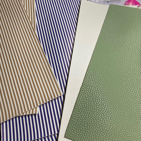 STRIPED Faux Leather 11 Colors | Pinstripe Faux Leather Fabric ...
