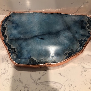 Blue Agate Cheese Platter/tray, Table Decor, Natural Stone Platter ...