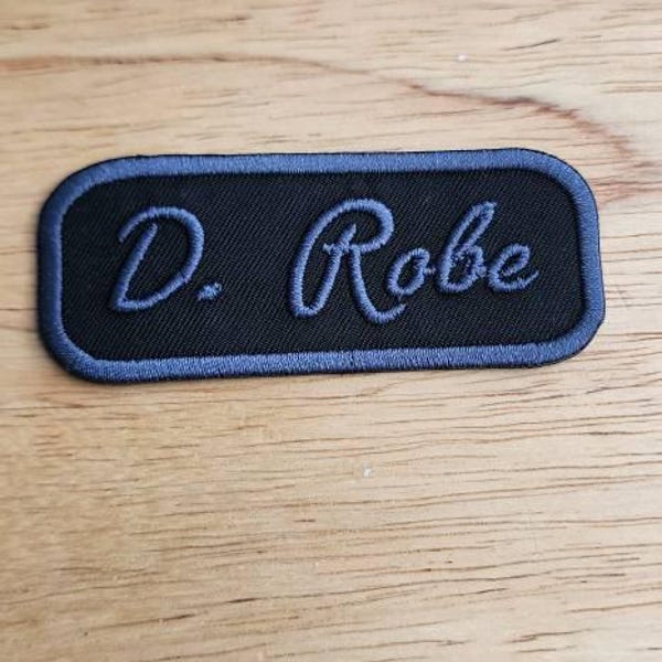 CURSIVE Rectangle Name Patch! Any Color of Name and Border Custom Made ...