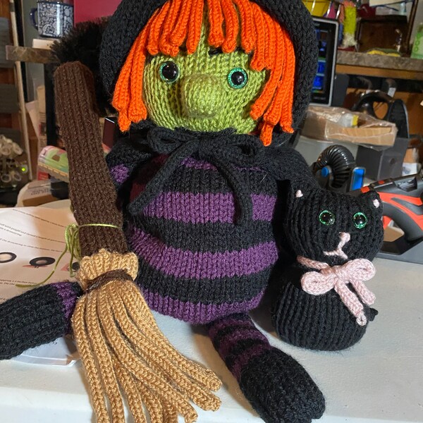 Witch, Broomstick, and Black Cat - Circular Knitting Machine Pdf ...