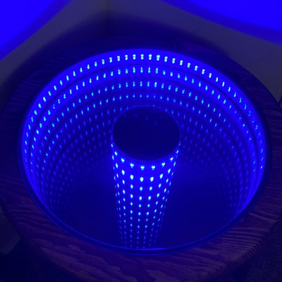 İnfinity Mirror Coffee Table, Led Light Table, Wooden Coffee Table, 3D ...