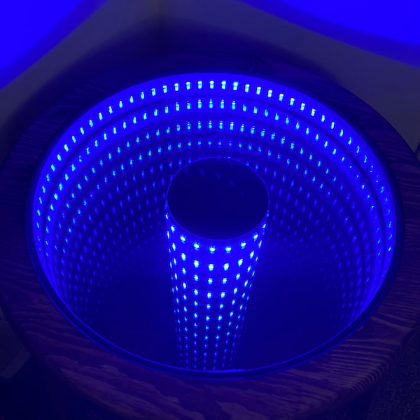 İnfinity Mirror Coffee Table, Led Light Table, Wooden Coffee Table, 3D ...