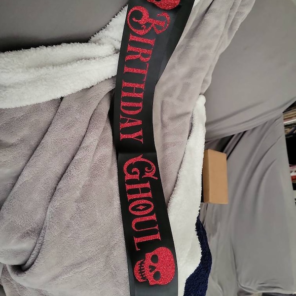 Birthday Ghoul With Skulls Sash, Birthday Sash, Gothic Party Sash,goth ...