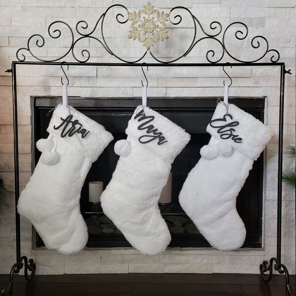 Stocking Name Tags Christmas Stocking Names Wood Words Wood Word Cutout ...