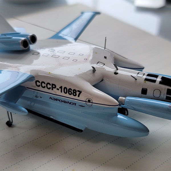 The Supersonic Aircraft Tupolev Tu-244 in 1-200 Scale. Model on Landing ...