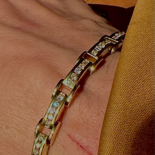 Vintage 18K Yellow Gold Solid 7 Row Link Wide Bracelet Size 7.5 - Etsy
