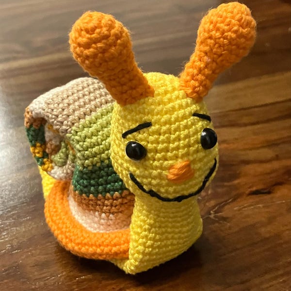 Little SNAIL Goes Back Into His Shell Crochet PATTERN - Etsy