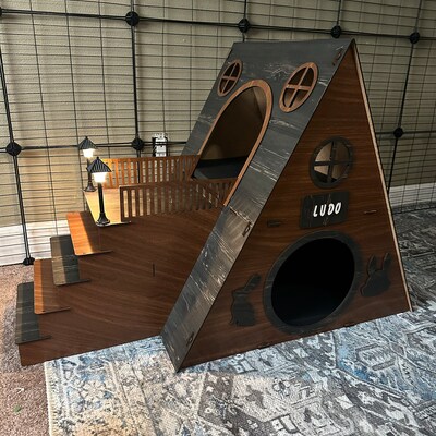 Modern Rabbit House, Indoor Rabbit Castle, Rabbit Furniture, Extra ...
