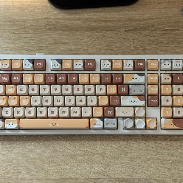 Backlit Pink Gradient Love Theme Keycap Set for Mechanical Keyboard ...