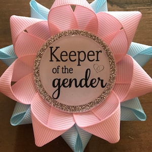 Keeper of the Gender Pin, Red and Purple Gender Reveal Party ...