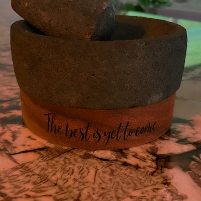 Tetexti Molcajete and Tejolote Made of Volcanic Stone With Wood Base ...