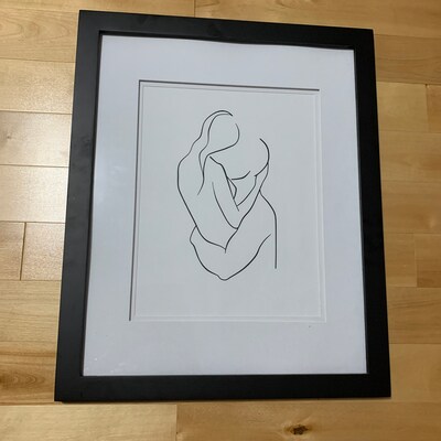 Couple Hugging Print, Hug Line Art, Abstract Couple Figure Art, Love ...
