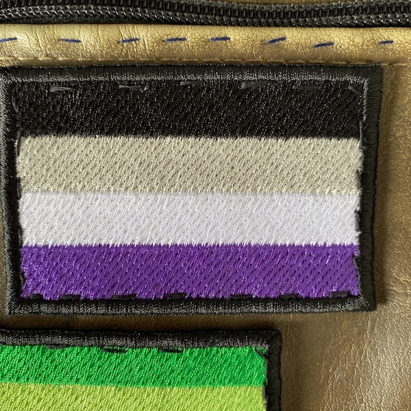 Asexual Flag Embroidered Patch | LGBT Ace Aroace Aro | Hook and Loop, Iron-on & Sew-on Patches ...