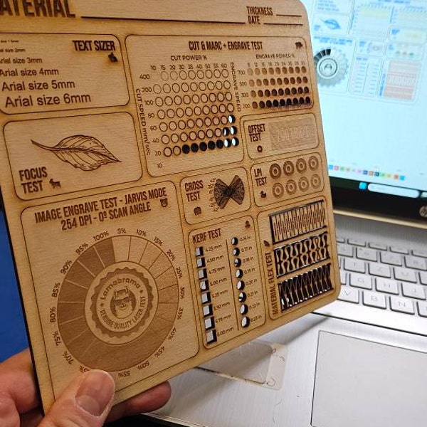 Laser Test Files | Material Test Card Lightburn | Cut & Engrave Test ...