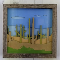Arizona Desert Shadow Box SVG: Southwest Landscape Papercut Template ...