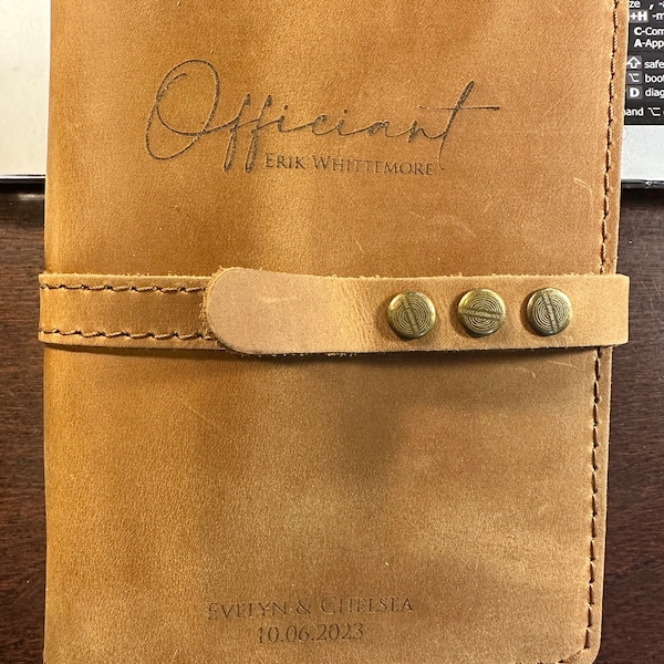 Personalized Officiant Book - Wedding Officiant Gift - Leather Offician ...