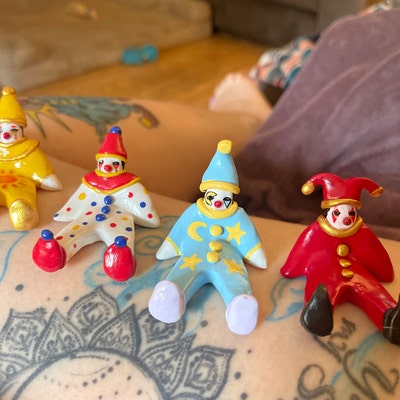 Mini Primary Colors Clown Figurine - Etsy