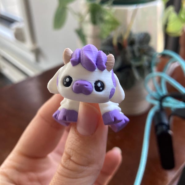 Kawaii Cow Fidget Toy, Highland Cow Articulating Sensory Toys, Desk Toy ...