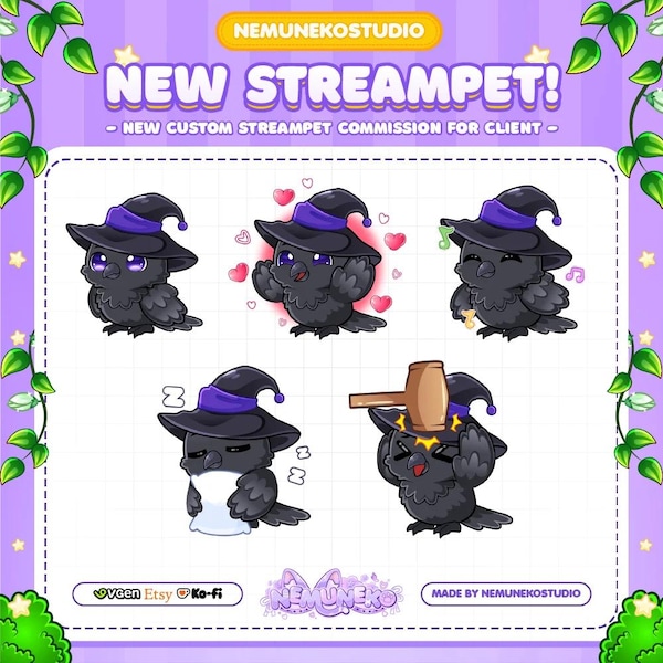 Custom Chibi Cute Stream Pet Widget / Animated Stream Widget / Pet ...