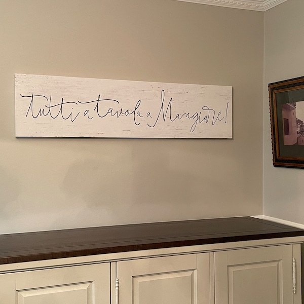 Tutti a Tavola a Mangiare Eat Sign Mangia Kitchen Sign Mangia Bene ...