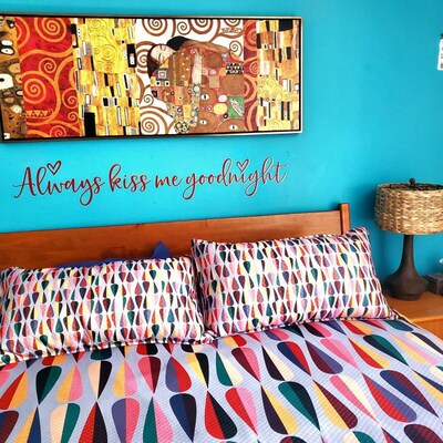 Always Kiss Me Goodnight Wall Decal Bedroom Wall Decal Always Kiss Me ...