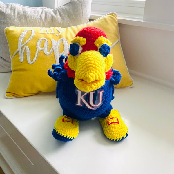 KU Jayhawk Crochet Pattern: Amigurumi Mascot (PDF Pattern) - Etsy