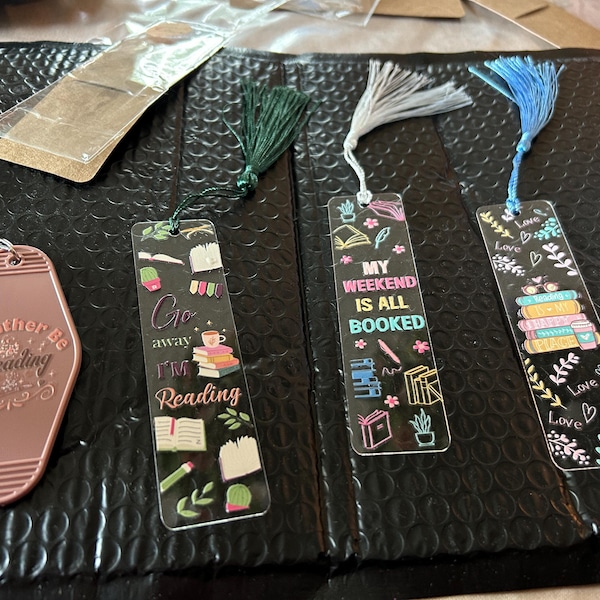 Book Lover Bookmark, Girly Acrylic Bookmark, Book Club Gift, Gifts for ...