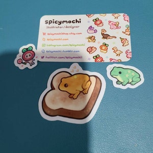 Froggy Bread Sticker / Toad Toast Sticker / Cute Frog Sticker / Laptop ...