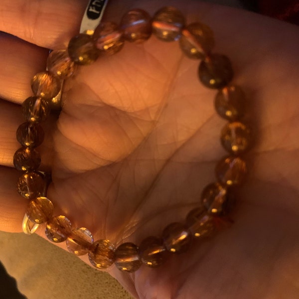 Gem Quality Stunning Red Copper Rutilated Quartz Bracelet 8mm or 8.5mm ...