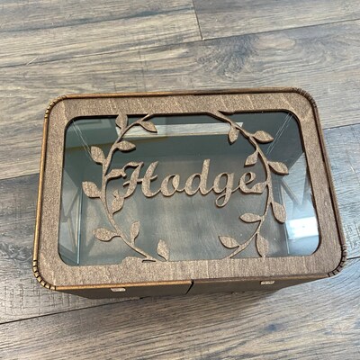 Custom Acrylic Gift Card Box With Slot, Rustic Boho Nature Wedding ...