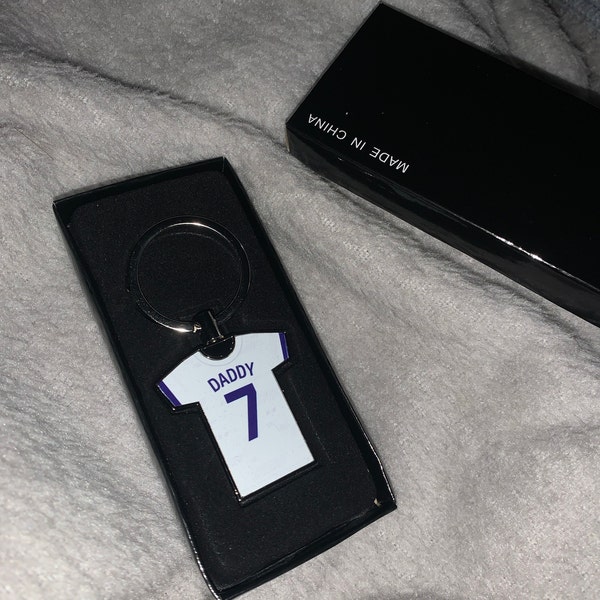 Fathers Day Personalised Football Shirt Keyring - Dad Keyring, Any Name ...